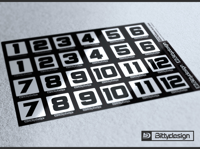 Bittydesign - Race Numbers Decal sheet